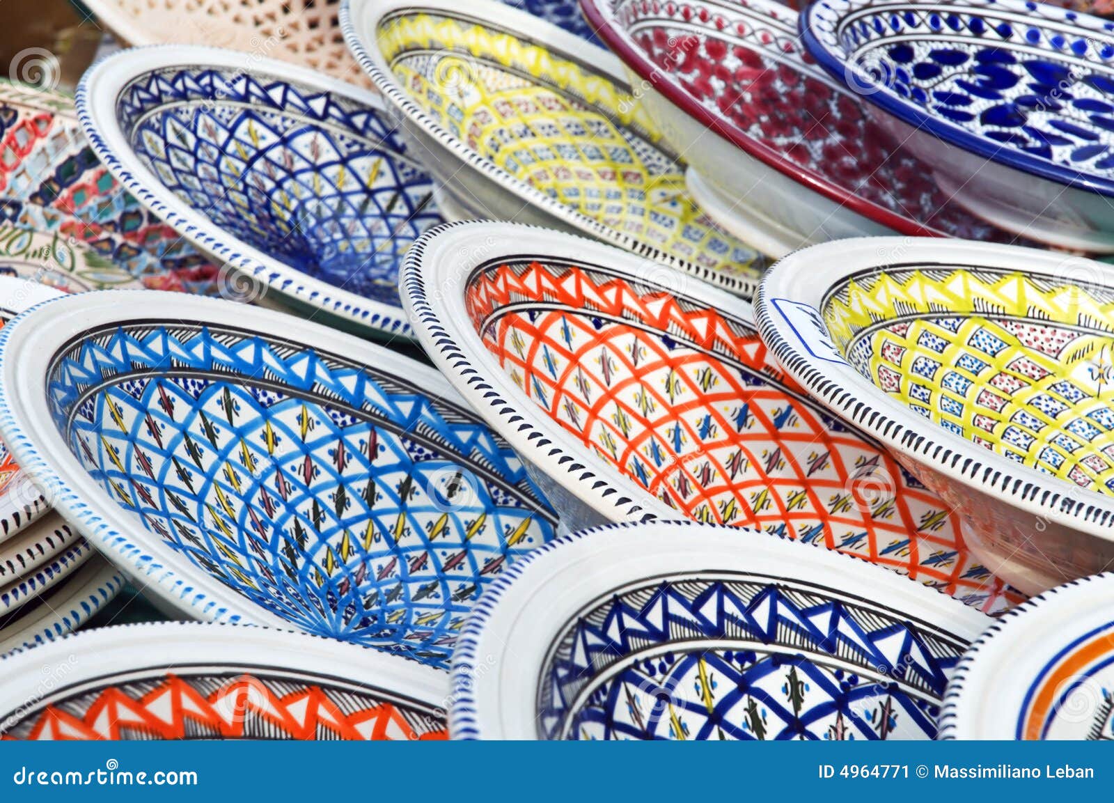 Painted dishes stock image. Image of colors, dish, craftwork - 4964771