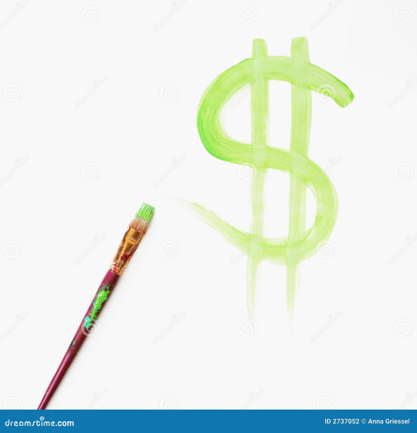 Painted Dollar Sign stock photo. Image of brush, money - 2737052