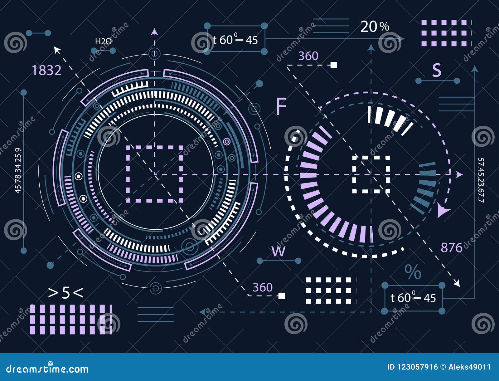 Future Technologies .Technical Drawing ,vector .Measuring Device ...