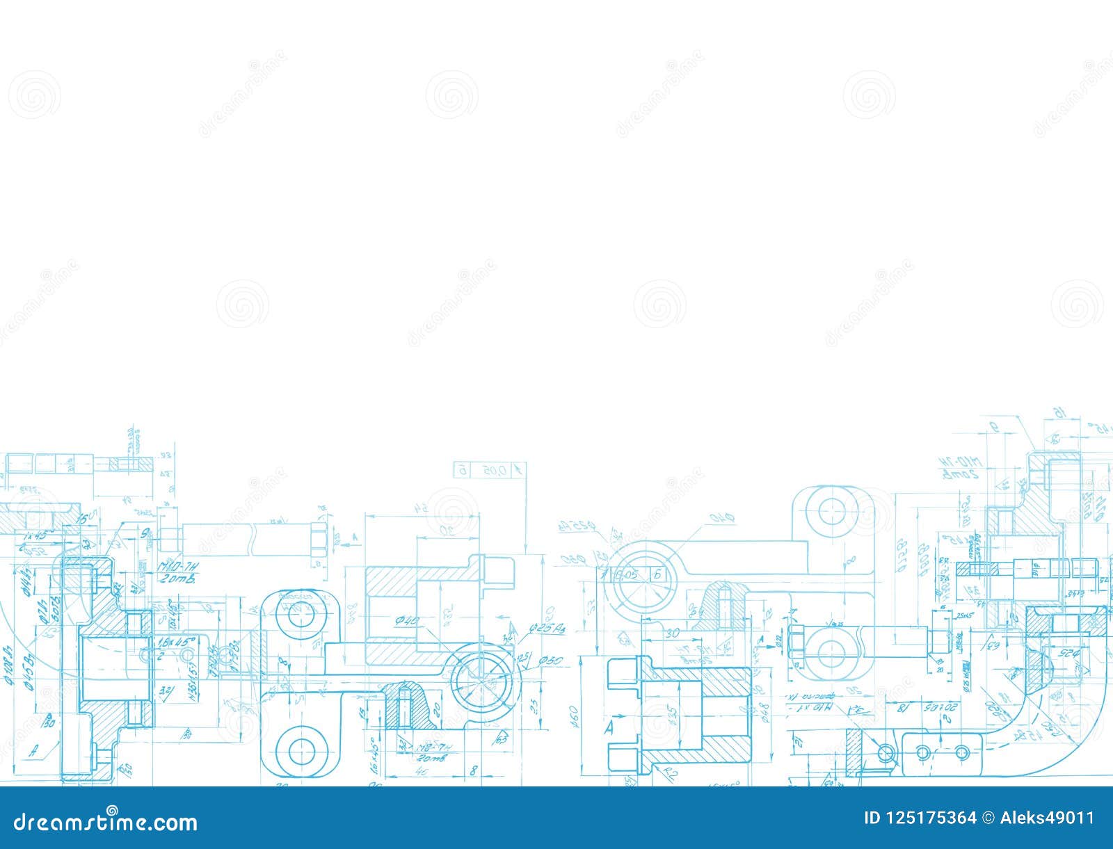 Mechanical Engineering Drawing . Technical Drawing Background Stock ...