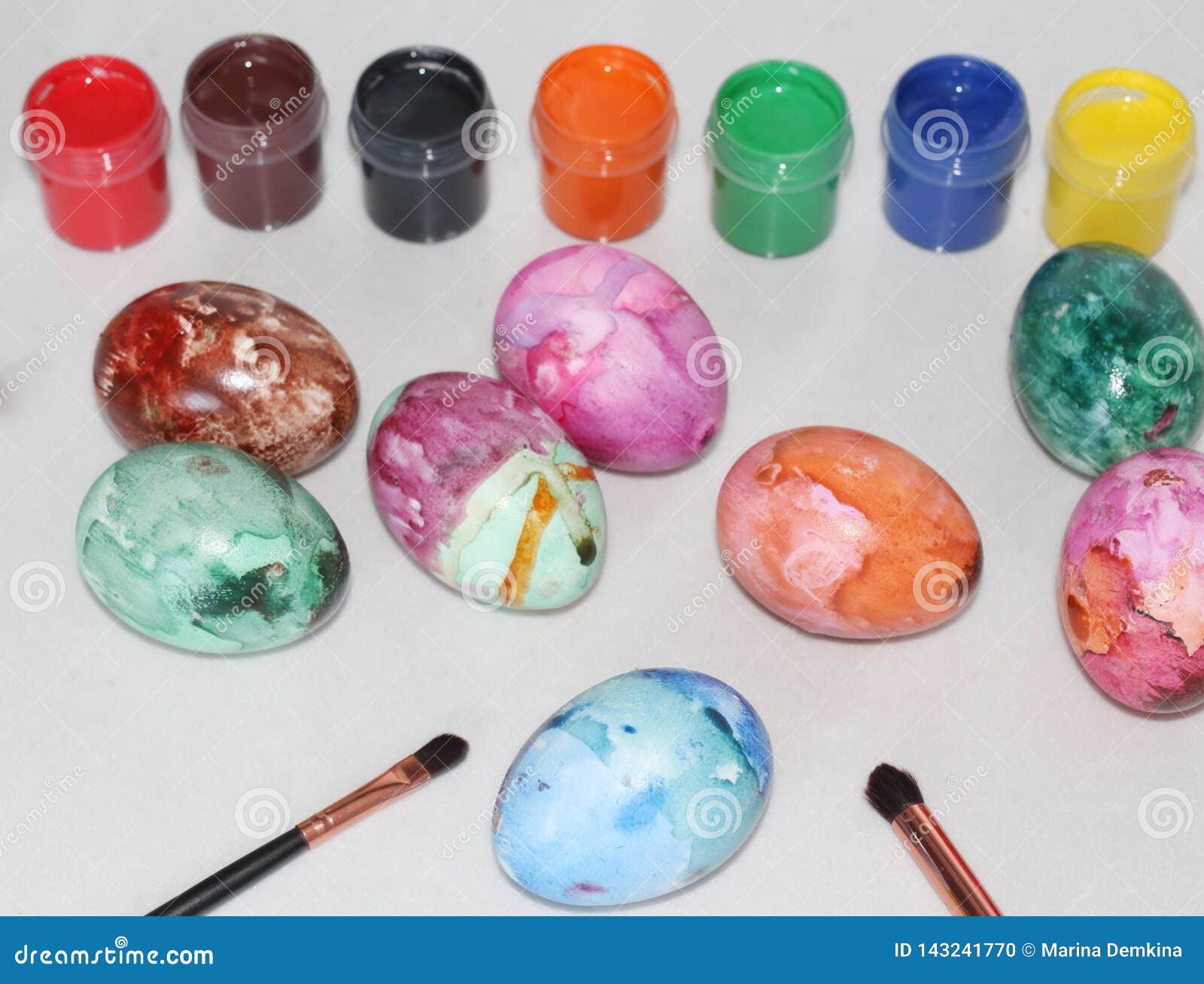 Painted Easter Eggs. Special Paint for Easter Eggs Stock Photo - Image ...