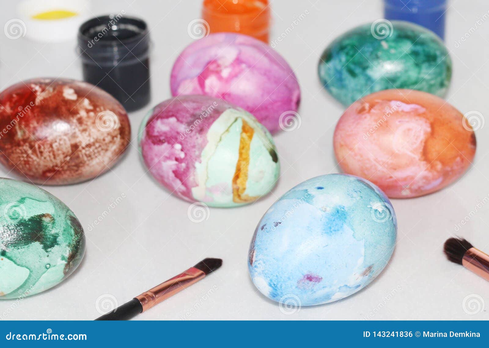 Painted Easter Eggs. Special Paint for Easter Eggs Stock Photo - Image ...