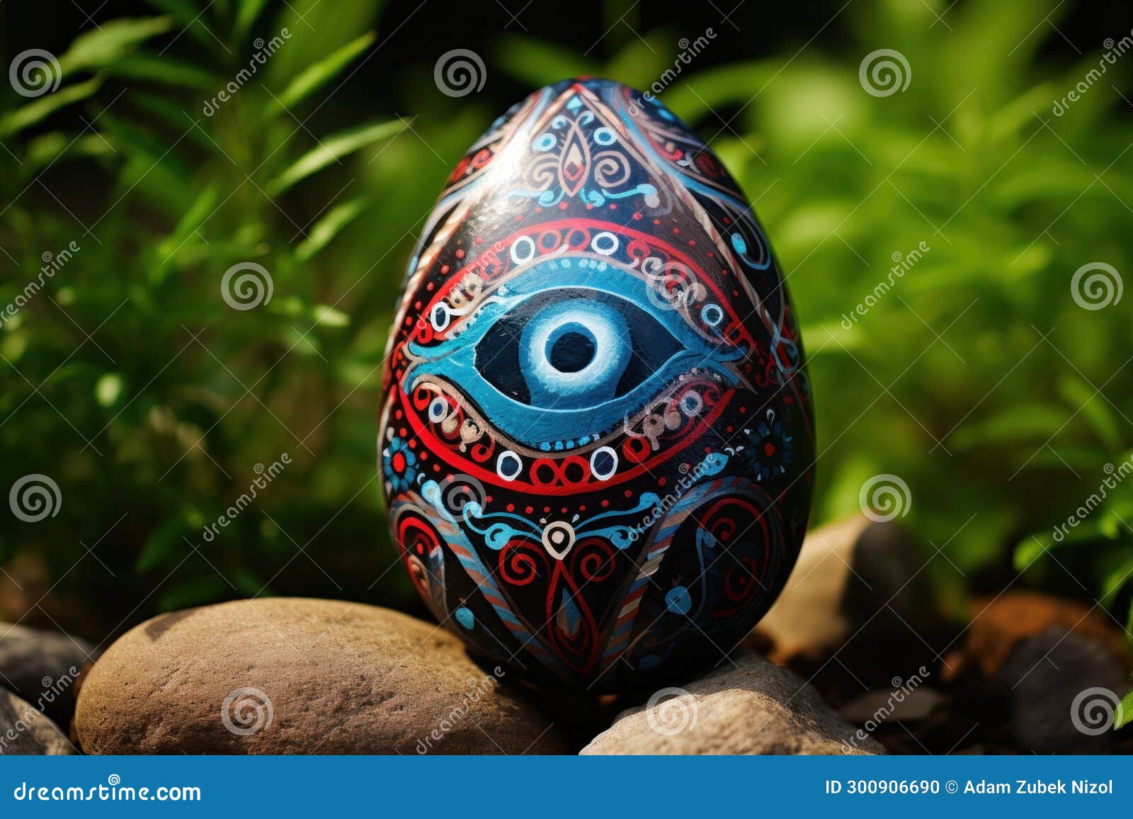 A Painted Egg with an Eye on it Stock Illustration - Illustration of ...