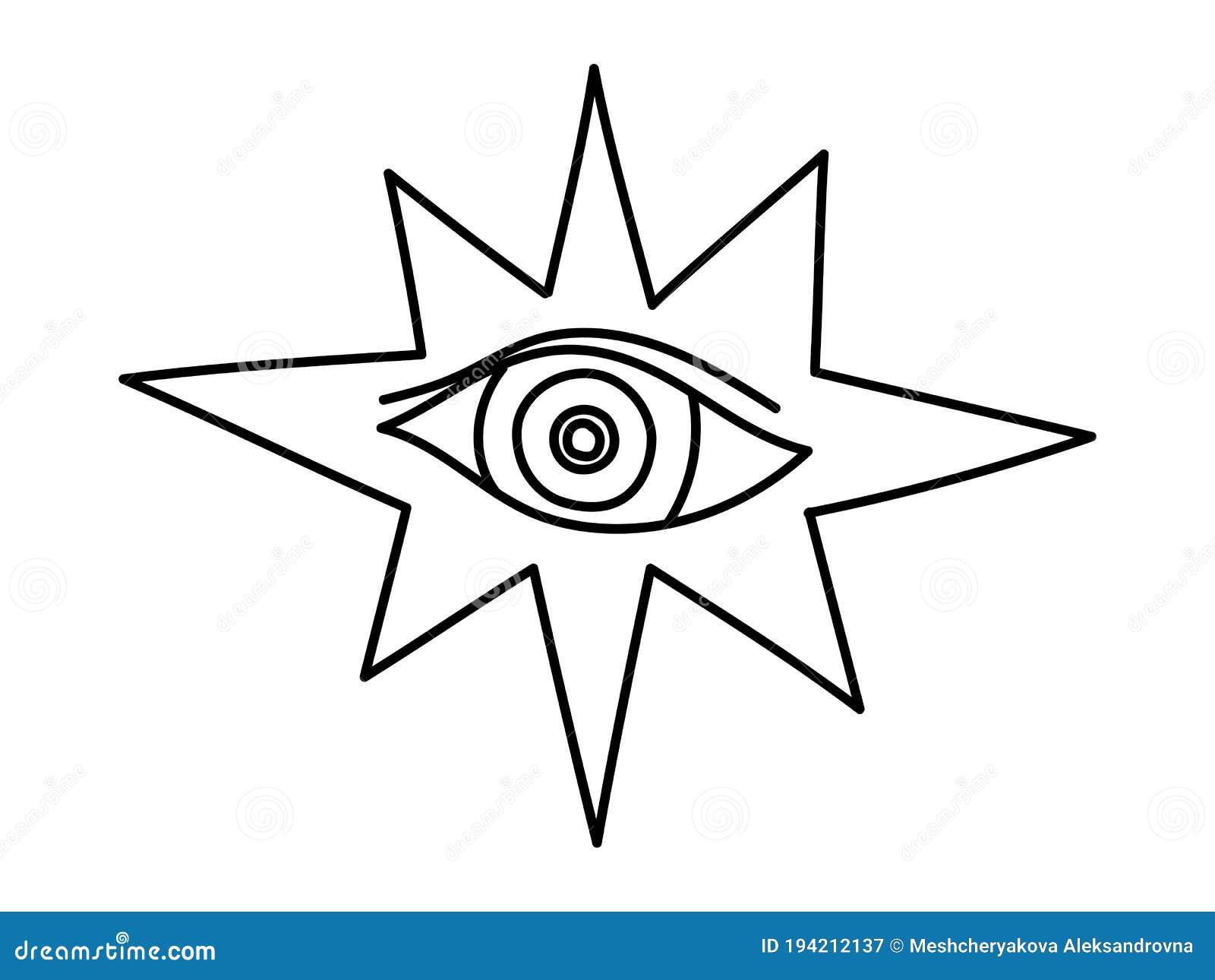 A PAINTED EYE in a STAR ISOLATED on a WHITE BACKGROUND Stock Vector ...