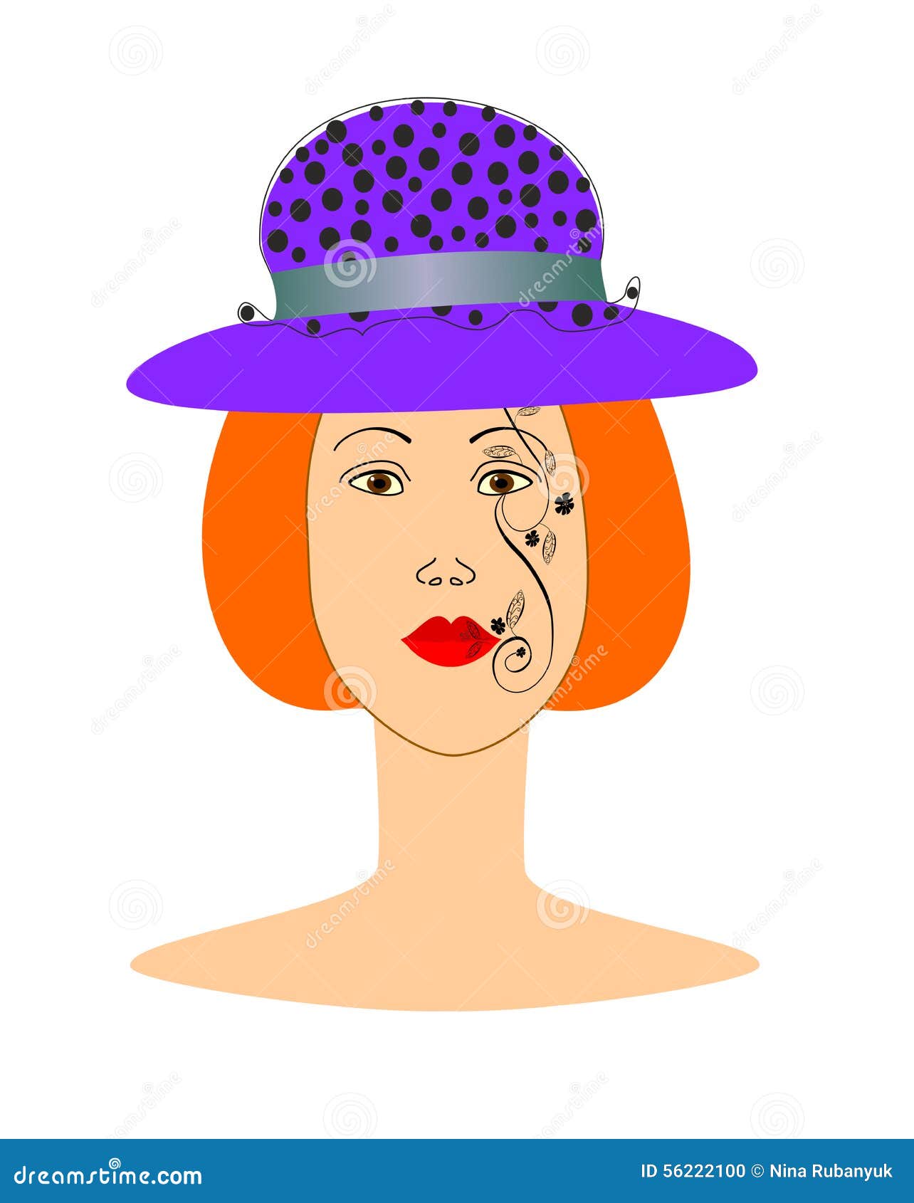 Painted face girl EPS10 stock vector. Illustration of clothing - 56222100