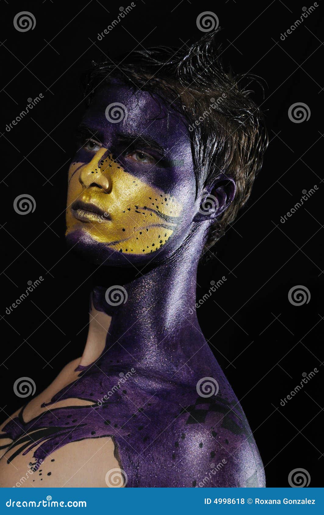 Painted fantasy face stock photo. Image of colors, beauty - 4998618