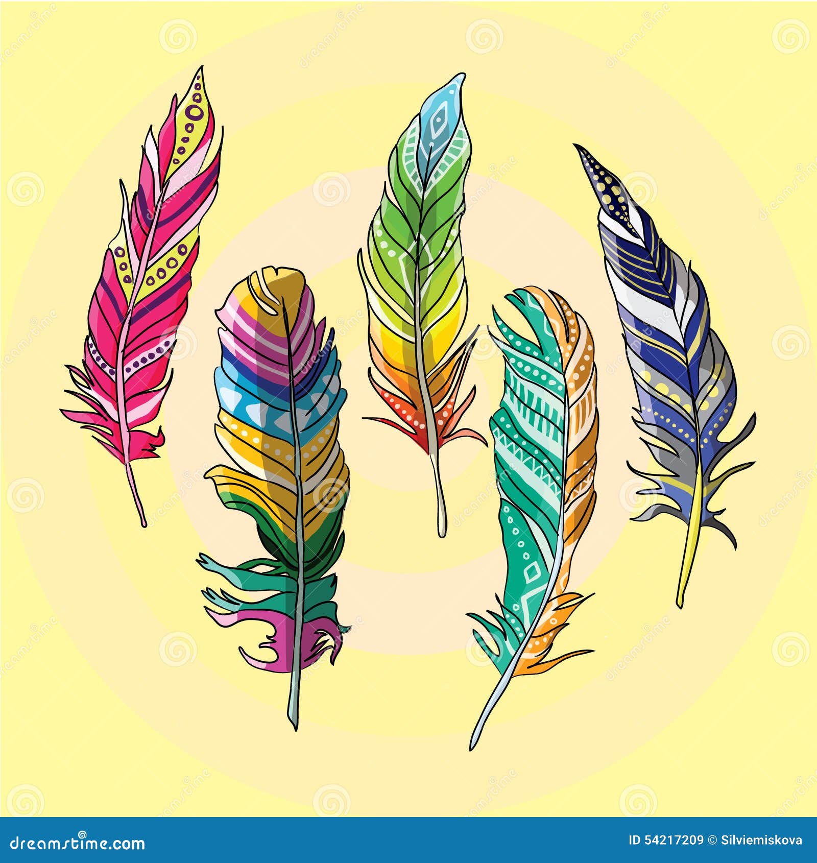 Painted Feathers stock vector. Illustration of feathers - 54217209