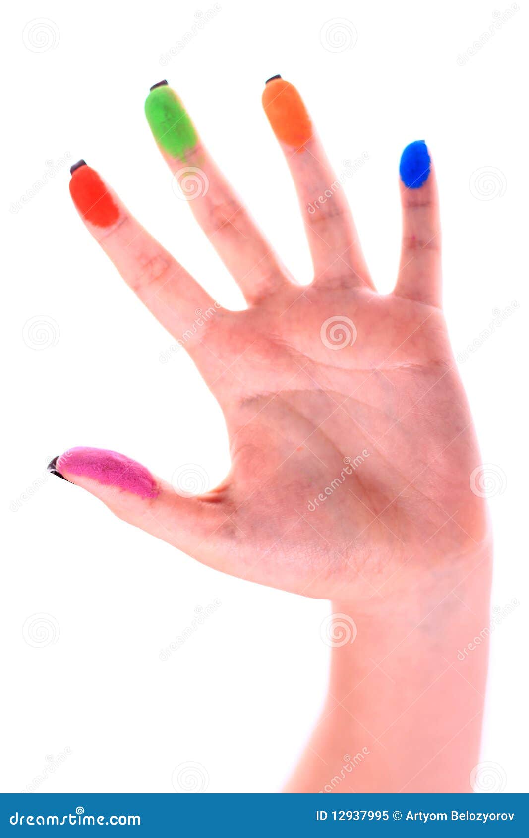The painted fingers stock image. Image of coloured, teamwork - 12937995