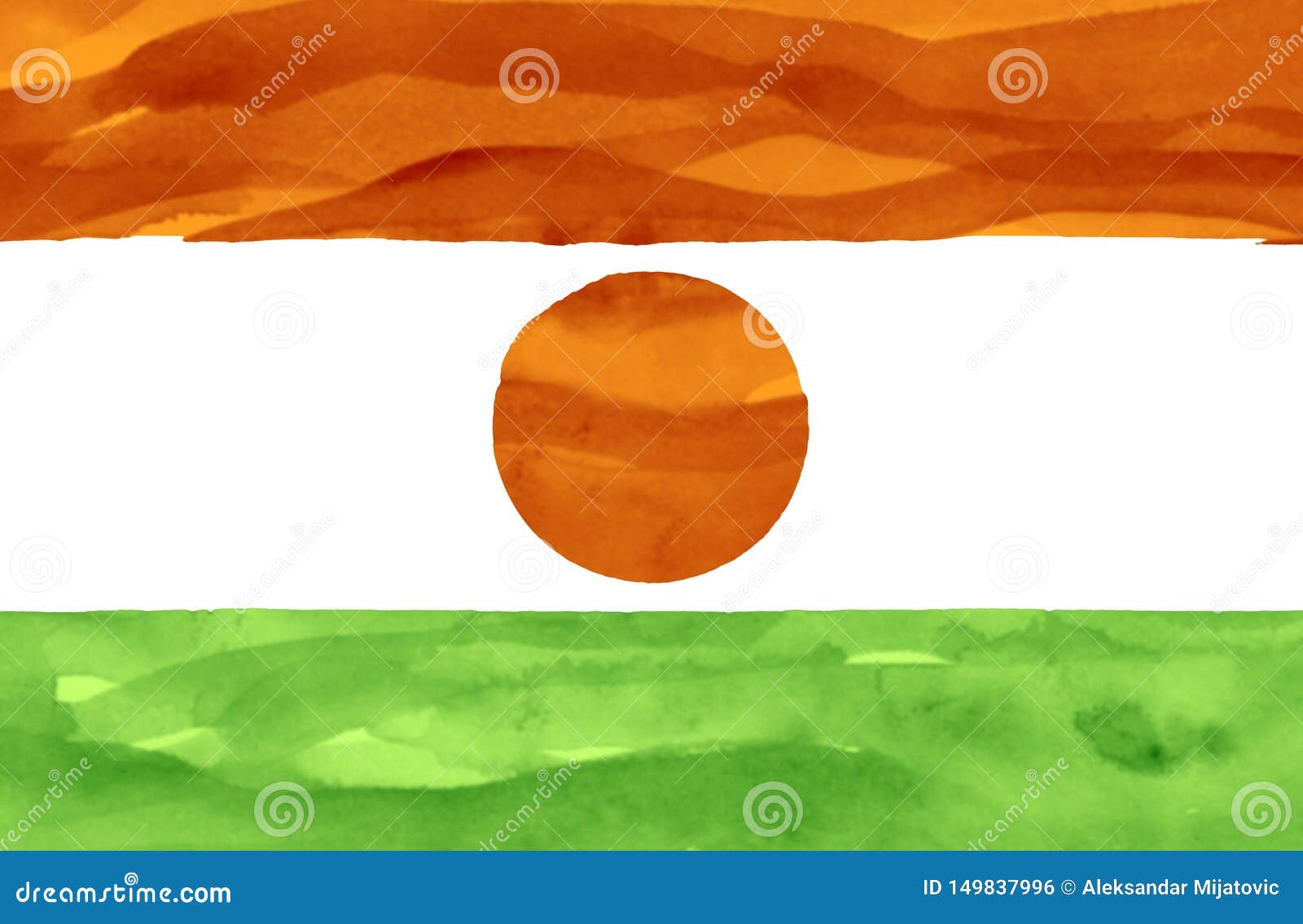 Painted flag of Niger stock photo. Image of design, drawing - 149837996