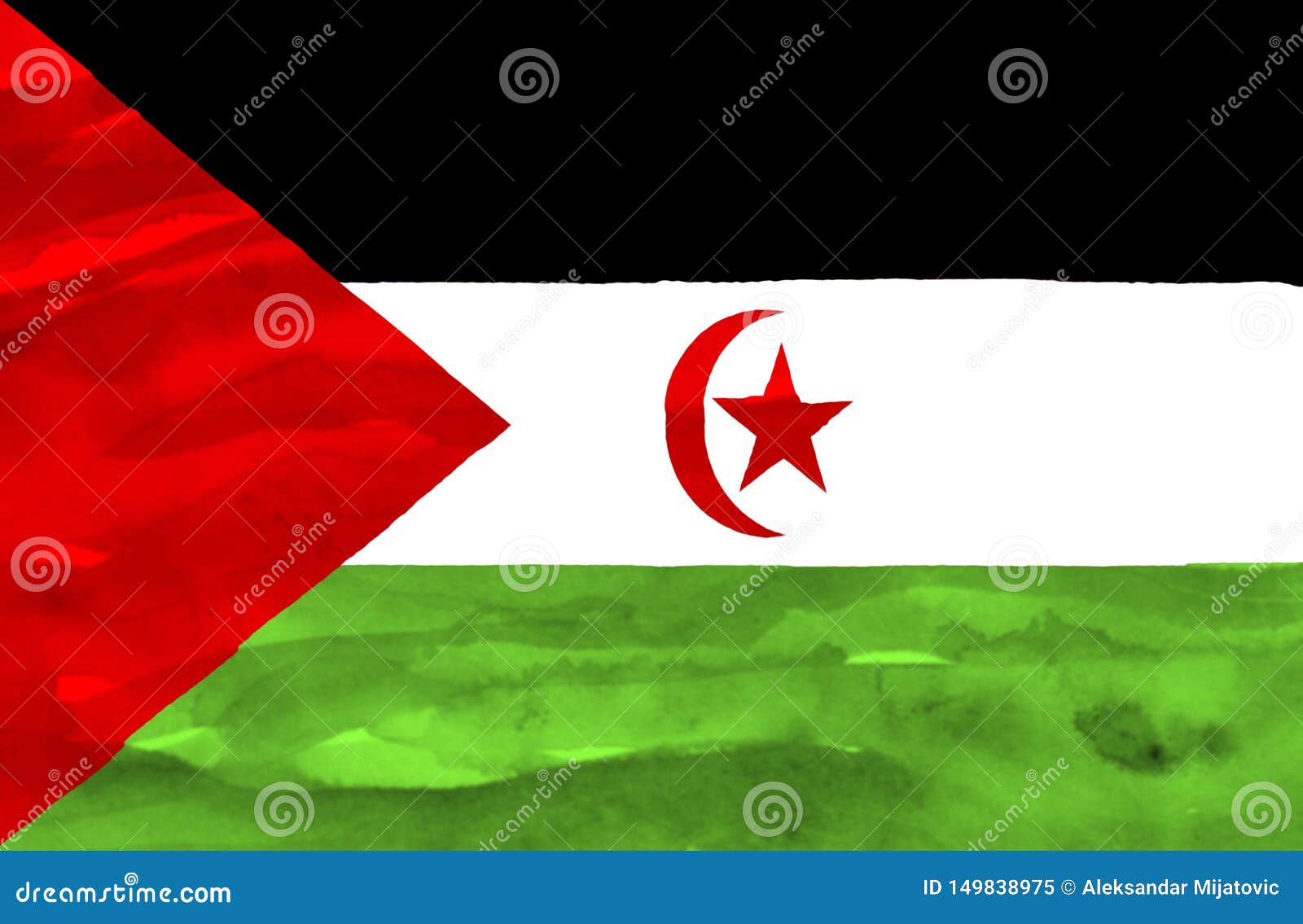 Painted Flag of Western Sahara Stock Image - Image of nation, mixed ...