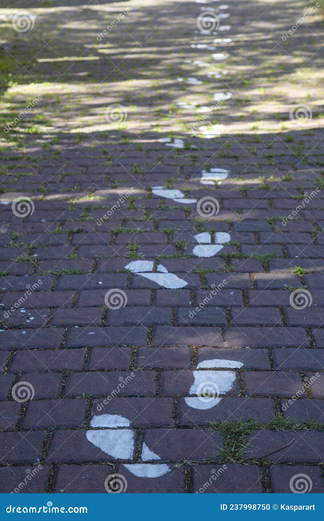 Painted Footprints Pattern on the Pavement Stock Photo - Image of ...