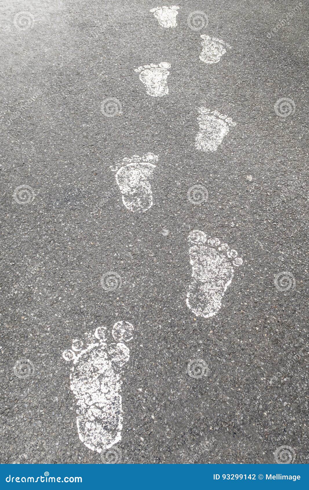 Painted footprints stock photo. Image of pavementn, path - 93299142