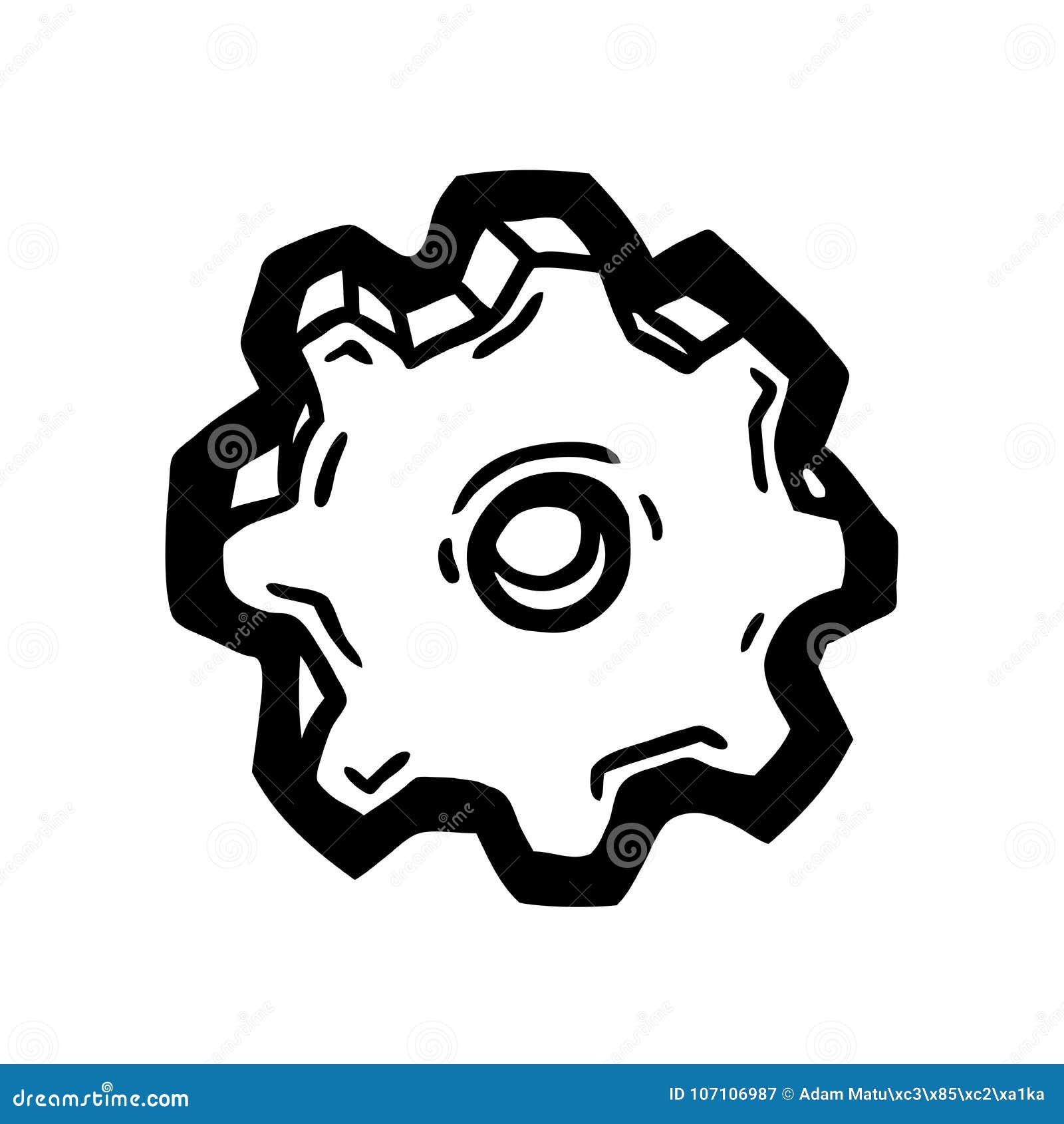 Painted gear wheel stock illustration. Illustration of sketch - 107106987
