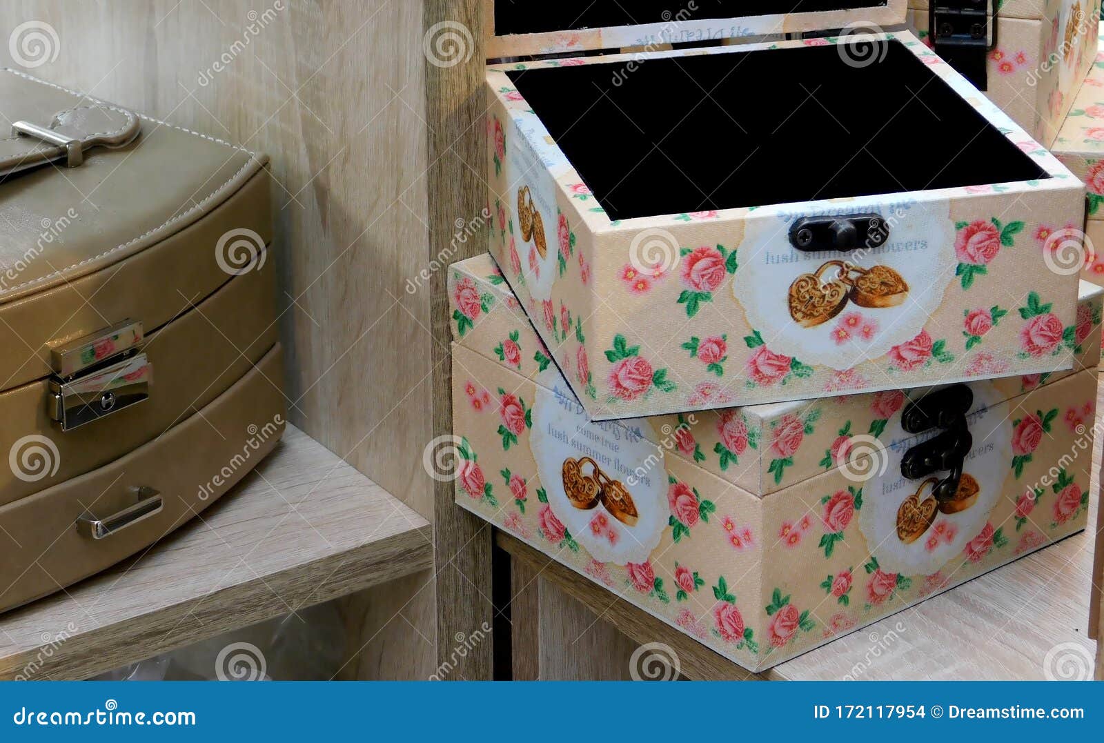 Painted gift boxes stock photo. Image of wooden, container - 172117954