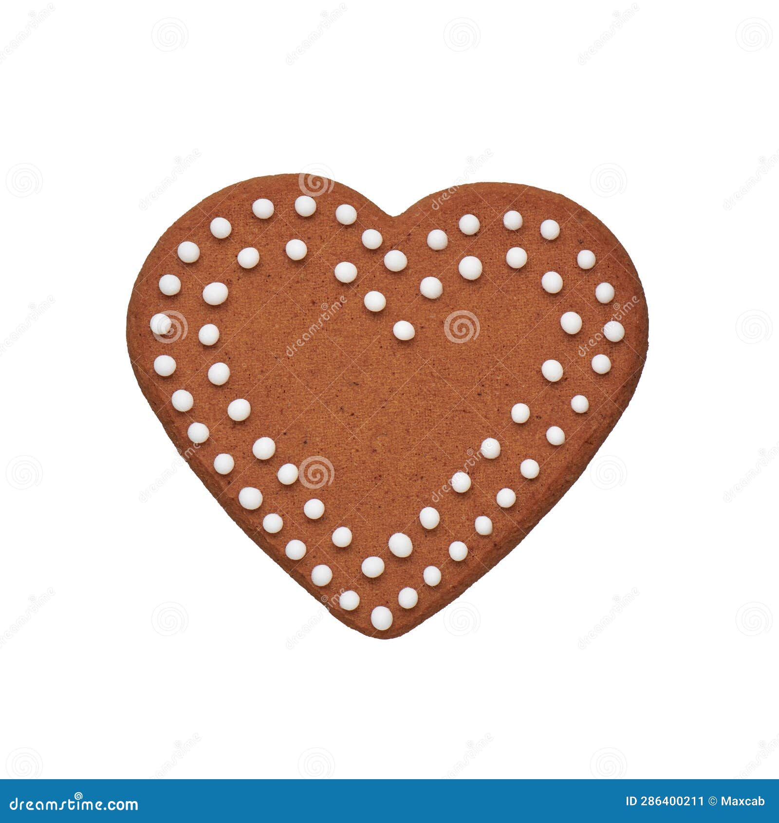 Painted Gingerbread Cookie in the Shape of a Heart Stock Image - Image ...