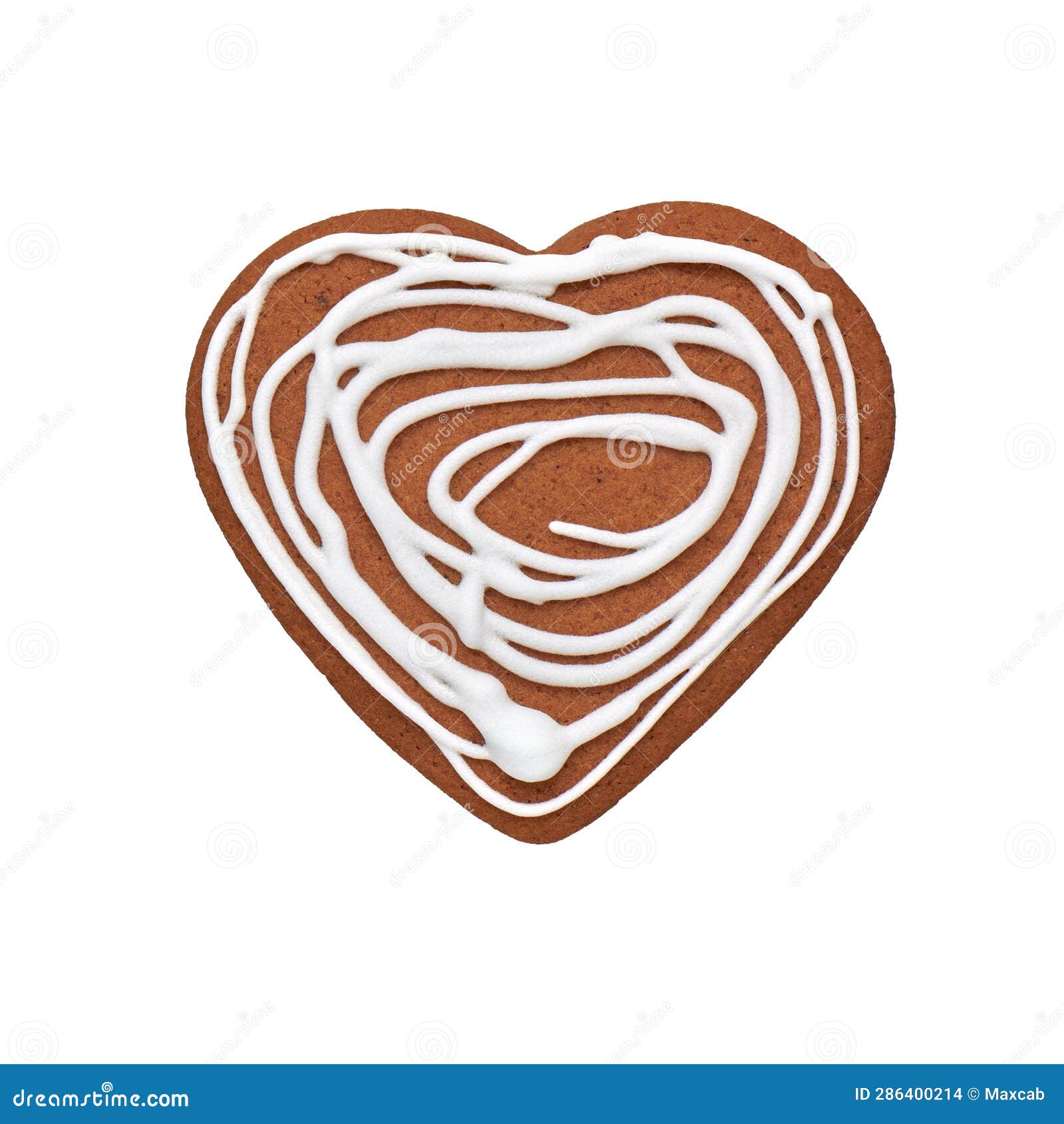 Painted Gingerbread Cookie in the Shape of a Heart Stock Photo - Image ...
