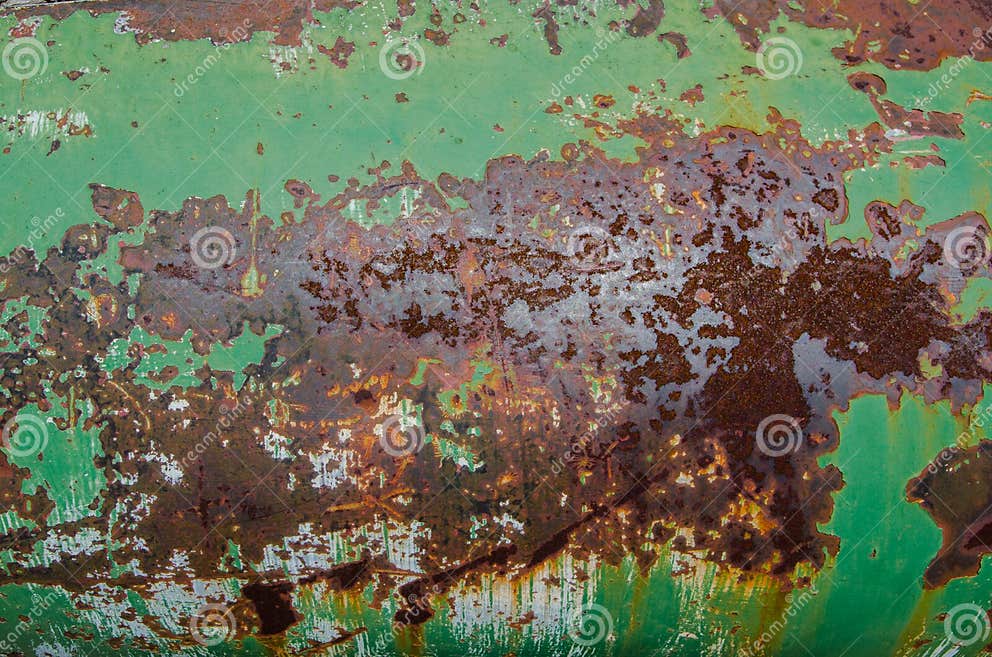 Painted Green Rusty Metal Abstract Pattern on Surface for Background ...