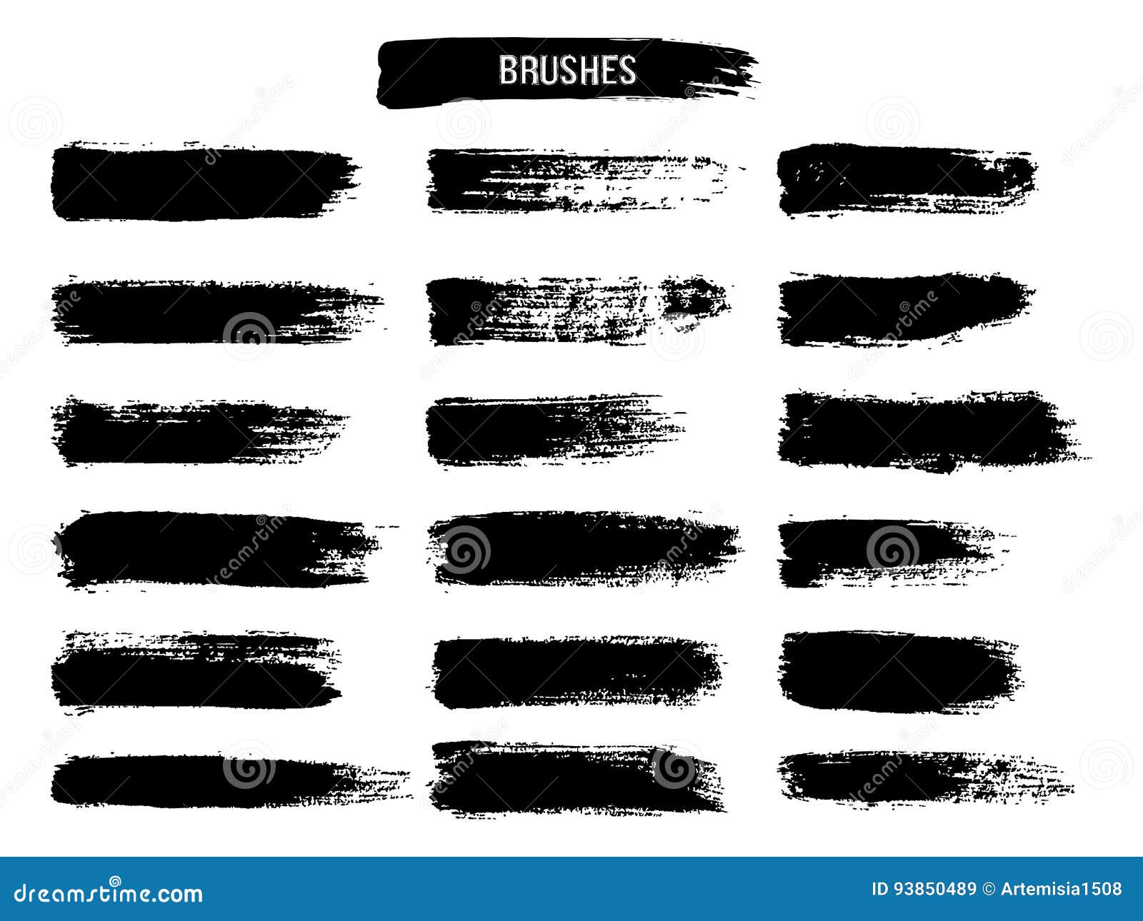 Painted Grunge Stripes Set. Stock Vector - Illustration of abstract ...