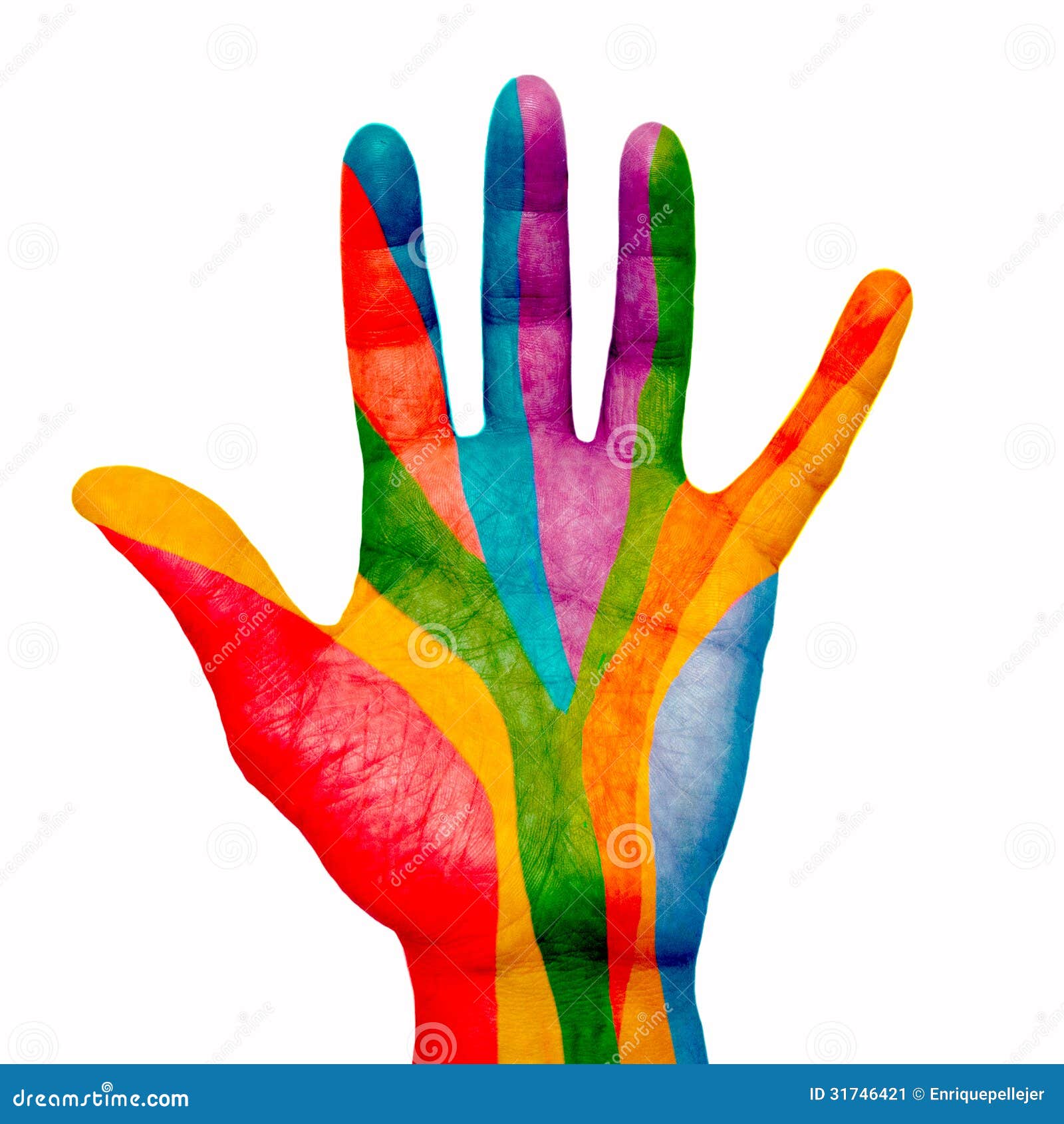 Painted hand stock image. Image of color, orange, open - 31746421