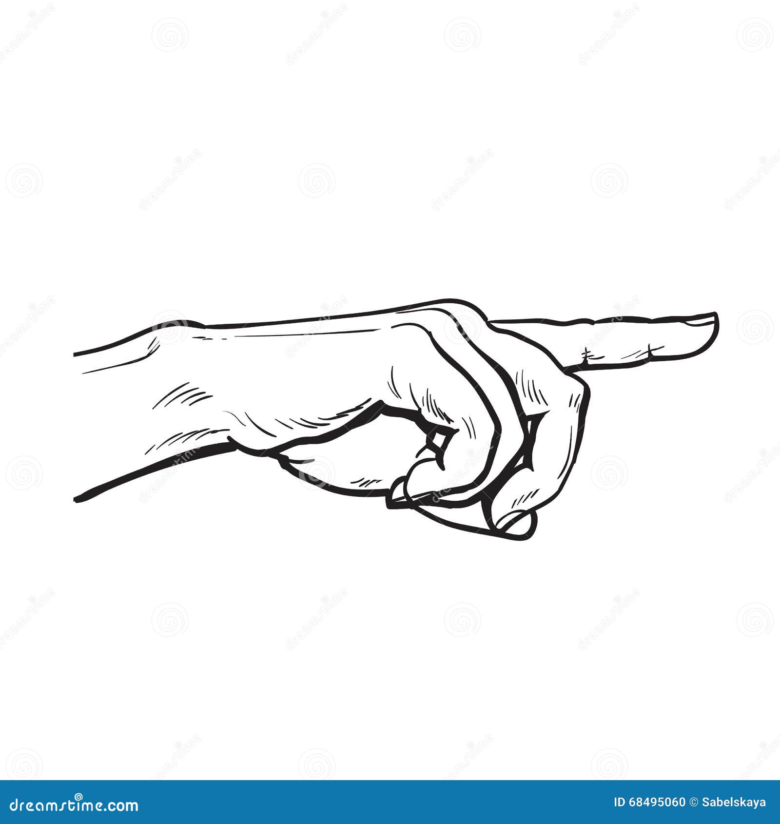 Painted Hand Pointing at Something Stock Vector - Illustration of push ...
