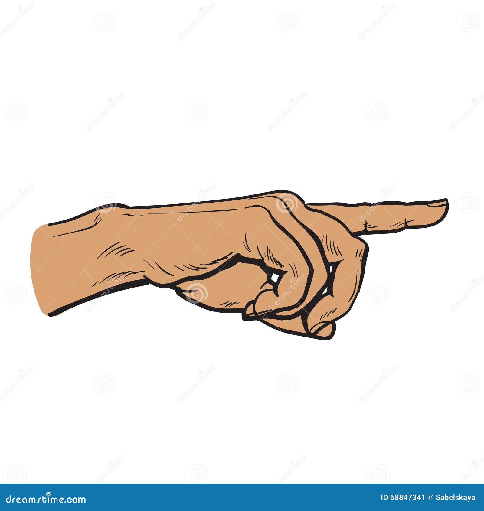 Painted Hand Pointing at Something Stock Vector - Illustration of hand ...