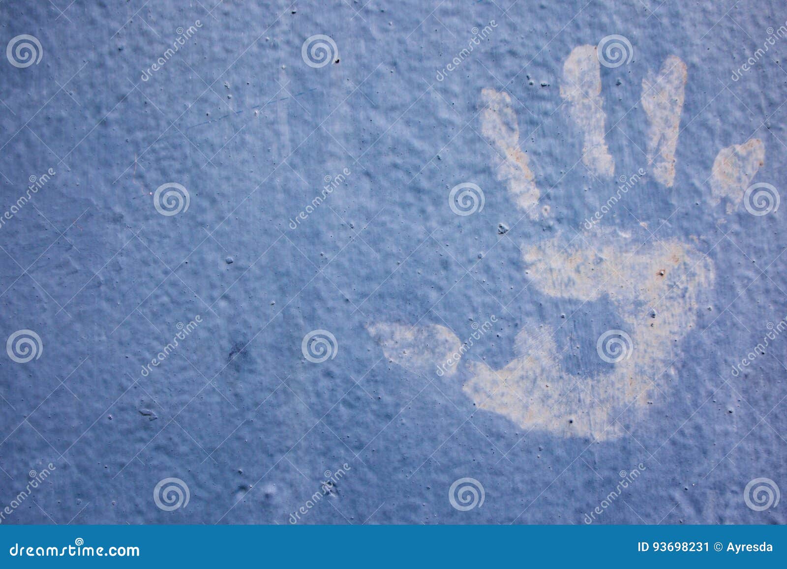 White Handprint With Light Blue Background Stock Image | CartoonDealer ...