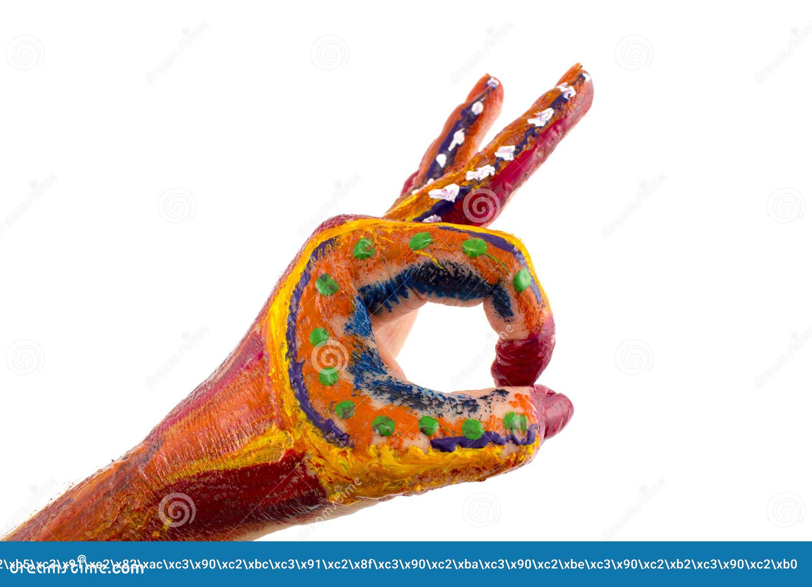 Painted Hands. Creative, Funny and Artistic Means Happy! Isolate Stock ...