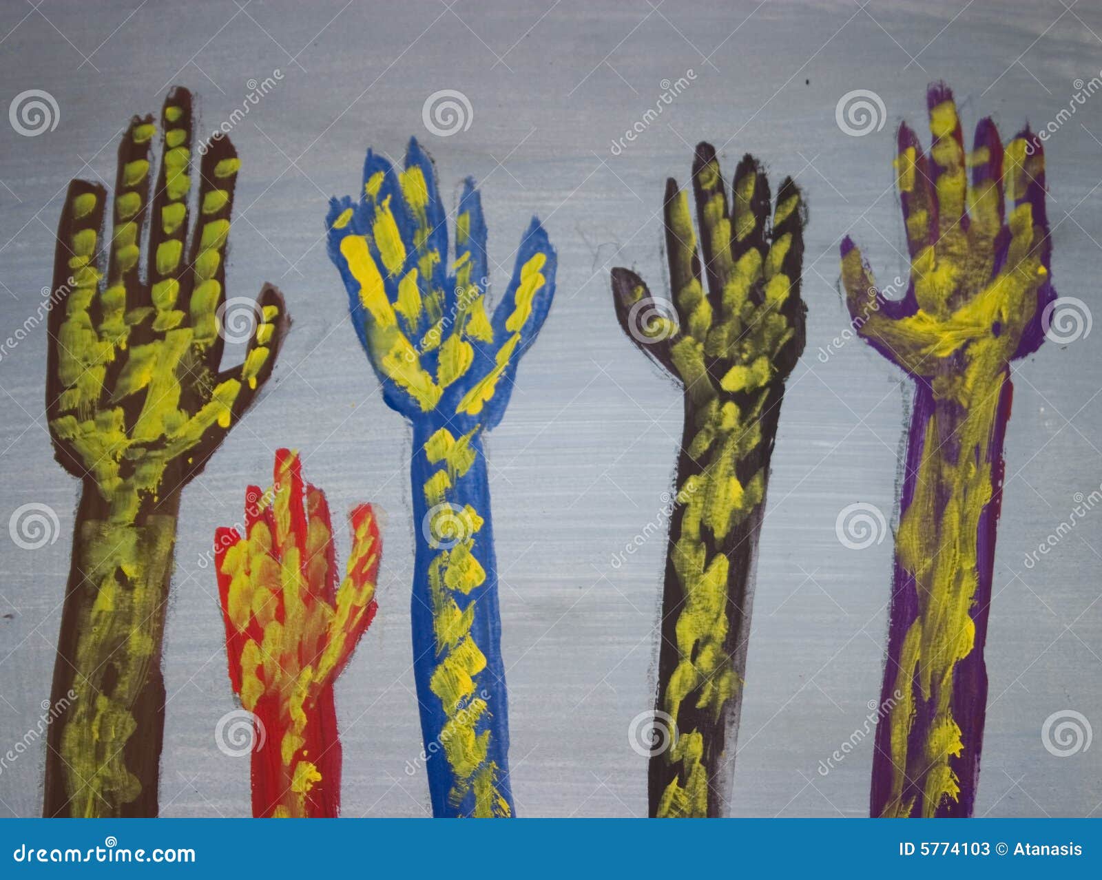 Painted hands design stock illustration. Illustration of diverse - 5774103