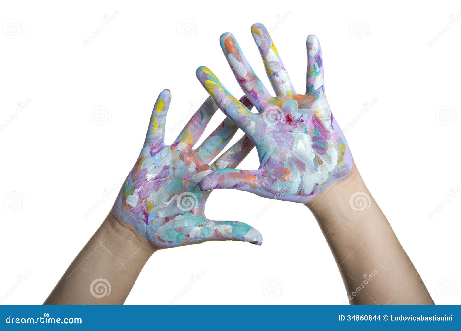 Painted hands stock photo. Image of colors, body, artisanal - 34860844