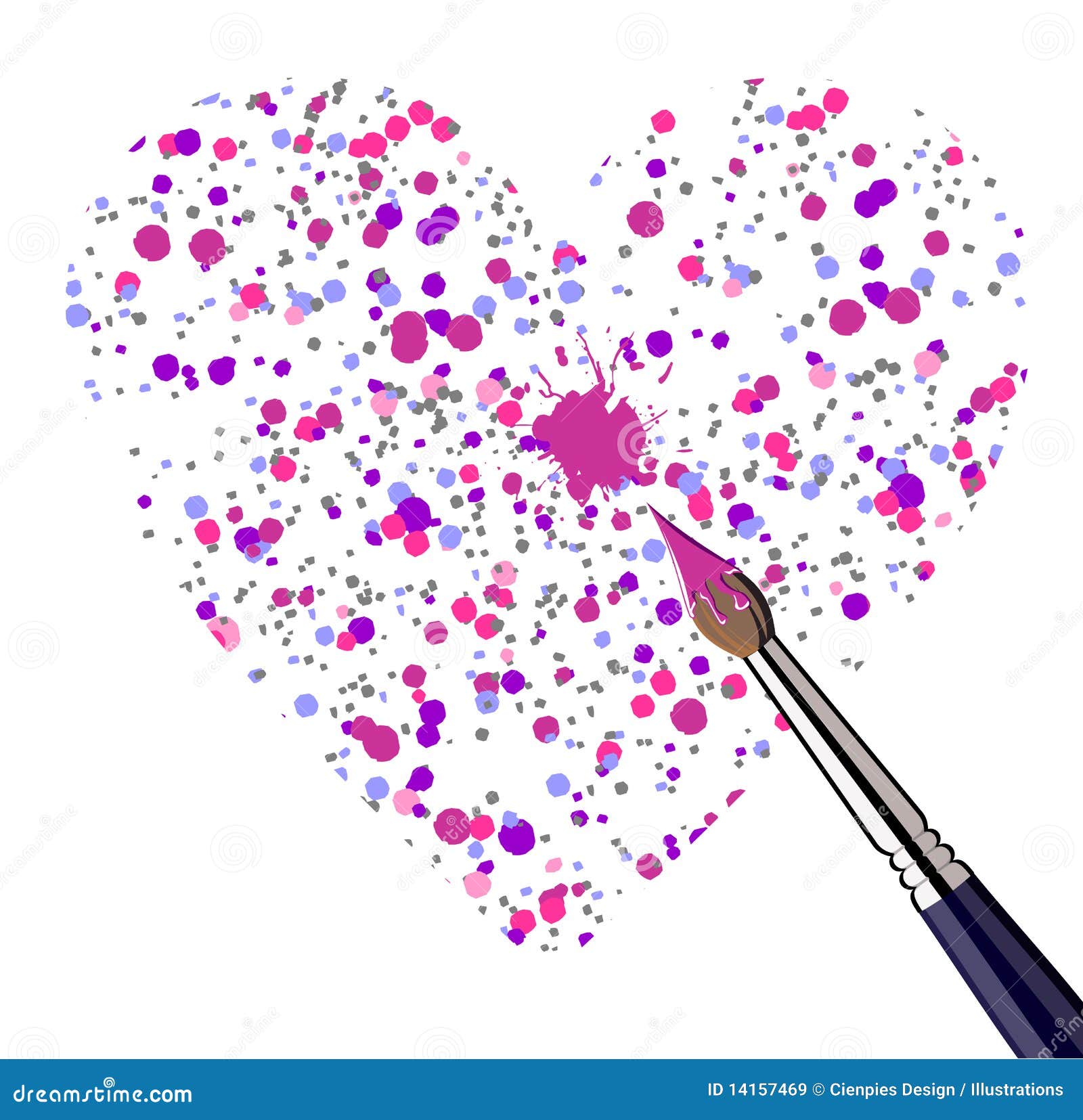 Painted heart stock vector. Illustration of abstract - 14157469