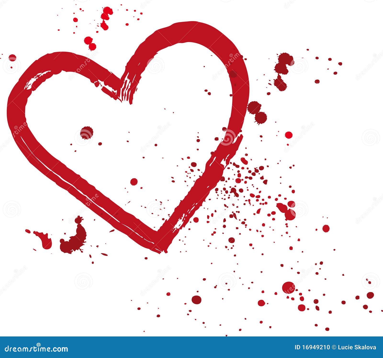 Painted heart stock vector. Illustration of love, inkblot - 16949210