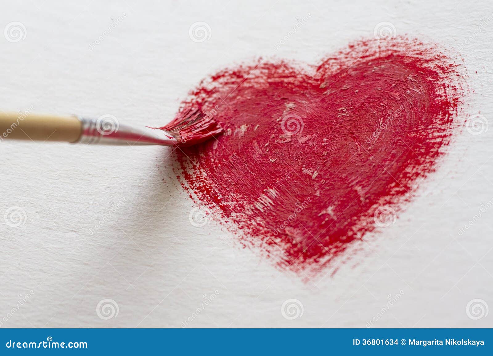Painted heart stock photo. Image of painted, brush, love - 36801634