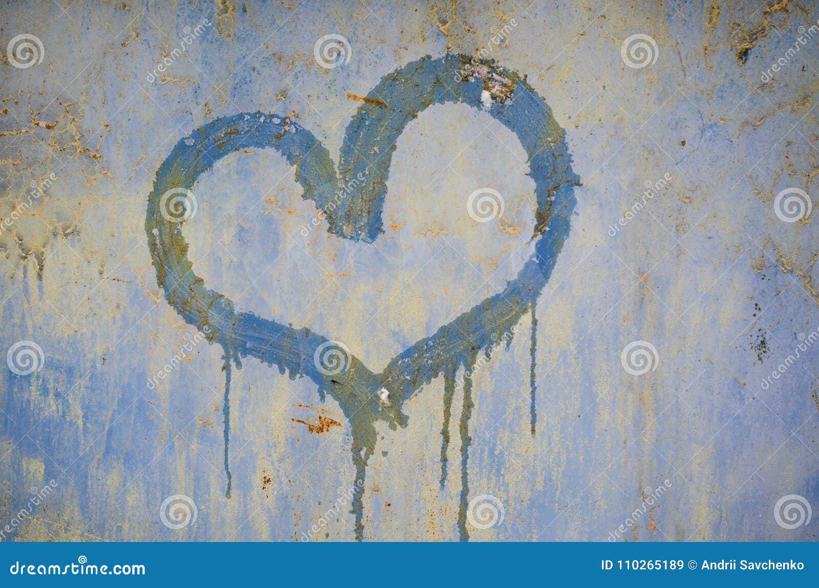 Painted Heart on a Rusty Iron Background Stock Image - Image of rough ...