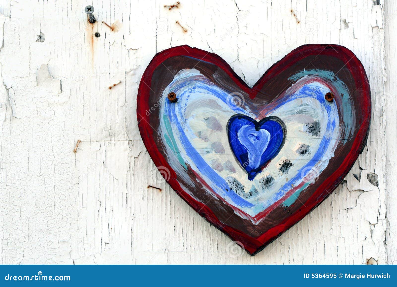 Painted Heart on Wall stock image. Image of blue, curve - 5364595