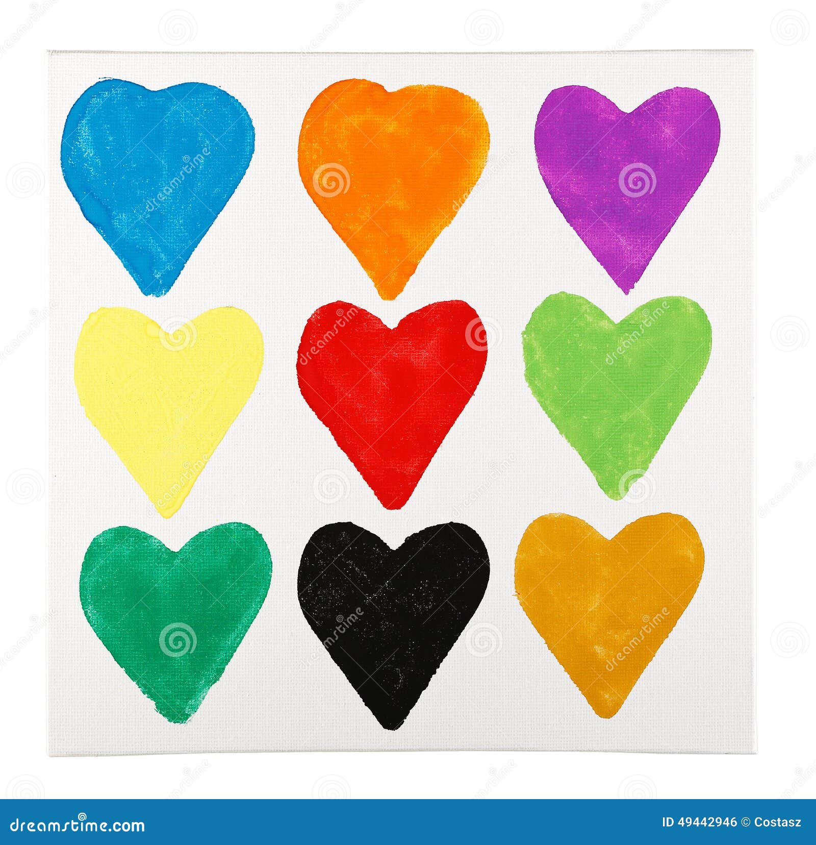 Painted hearts stock photo. Image of background, shape - 49442946