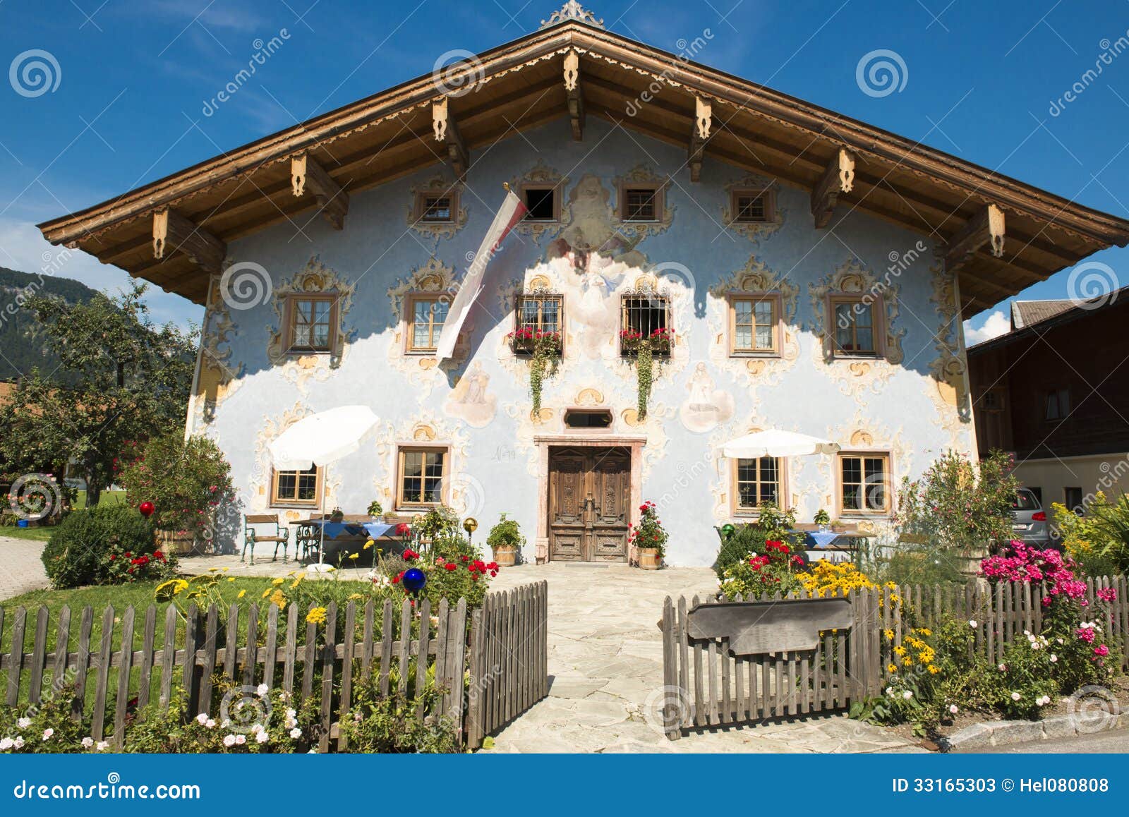 Painted house in Austria stock image. Image of living - 33165303