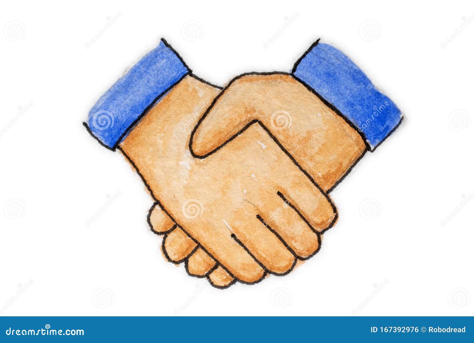 Painted Illustration of Handshake Stock Photo - Image of handshaking ...