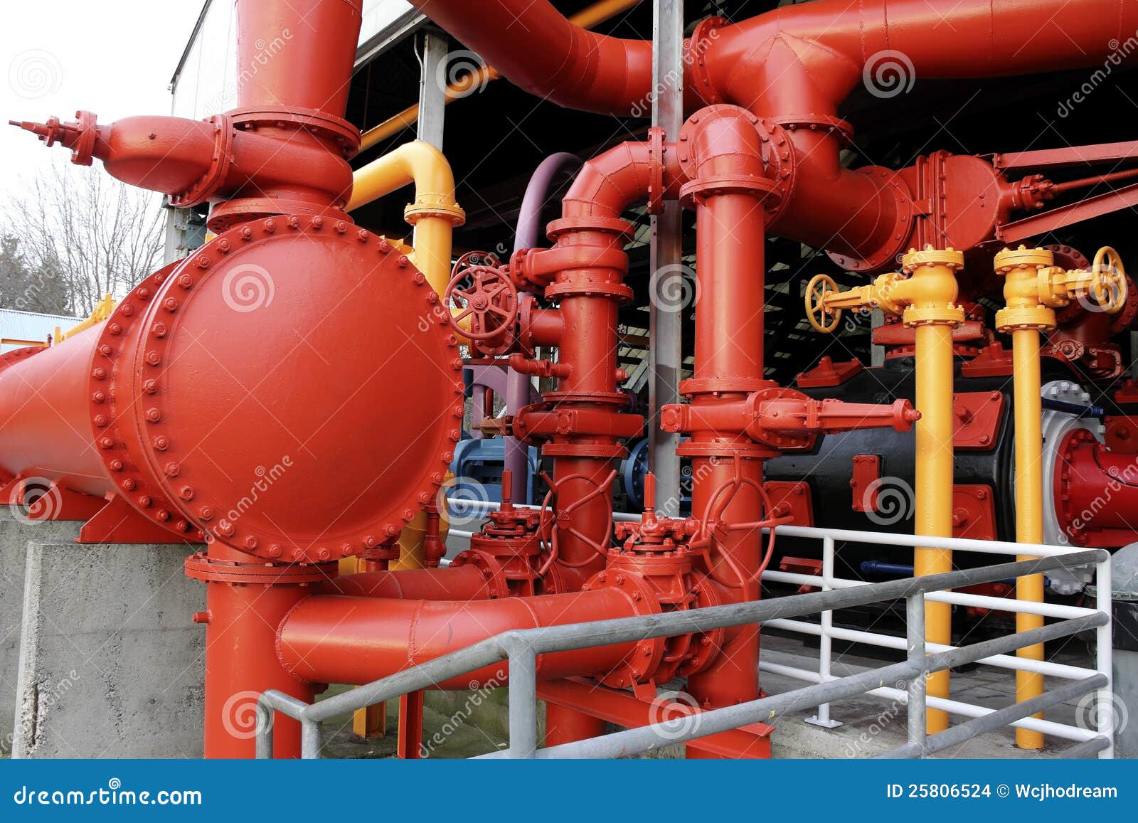 Painted industrial pipes stock photo. Image of iron, blot - 25806524