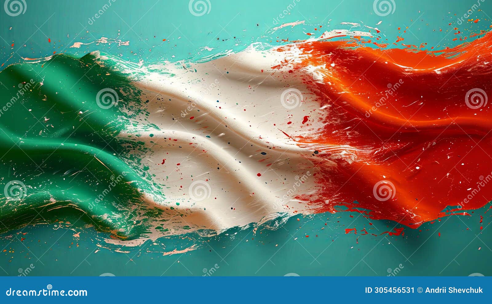 Painted Italy Flag Waving in the Wind Stock Illustration - Illustration ...