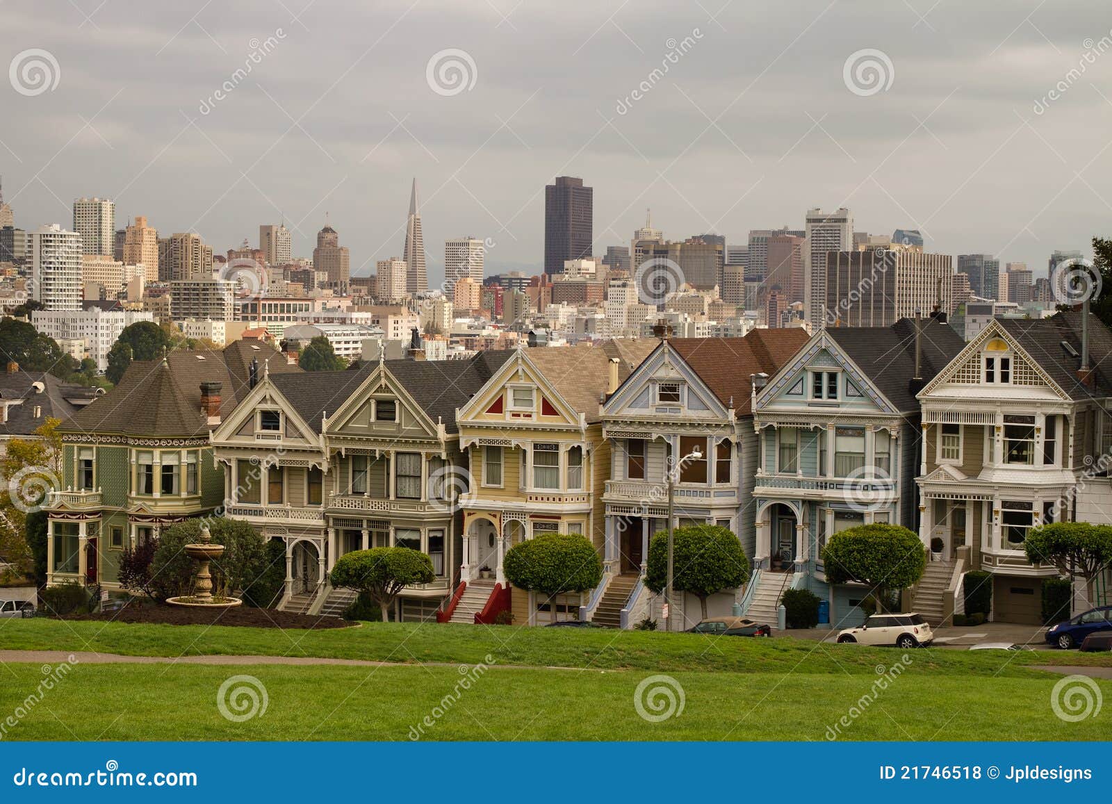 Painted Ladies Row Houses San Francisco Stock Photo - Image of property ...
