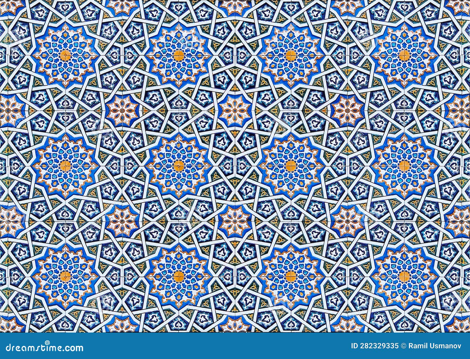 Painted Large Arabic Architectural Patterns. Stock Image - Image of ...