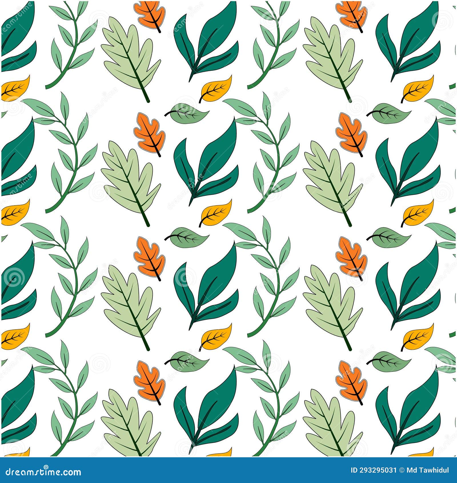 Painted Leaves Pattern and Background Design, Flowers Pattern Design ...