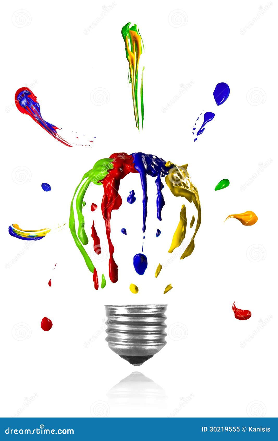 Painted Light Bulb with Paint Around Stock Illustration - Illustration ...