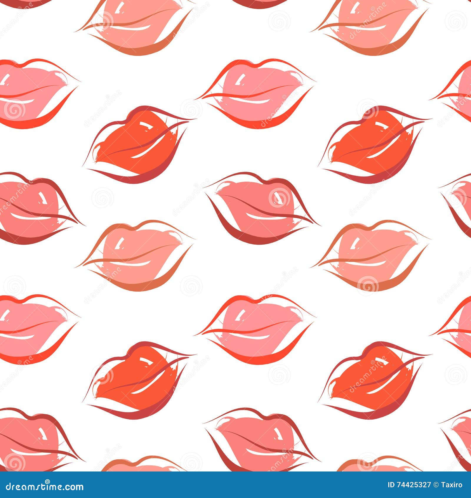 Painted Lips Pattern Seamless Stock Vector - Illustration of love, lush ...