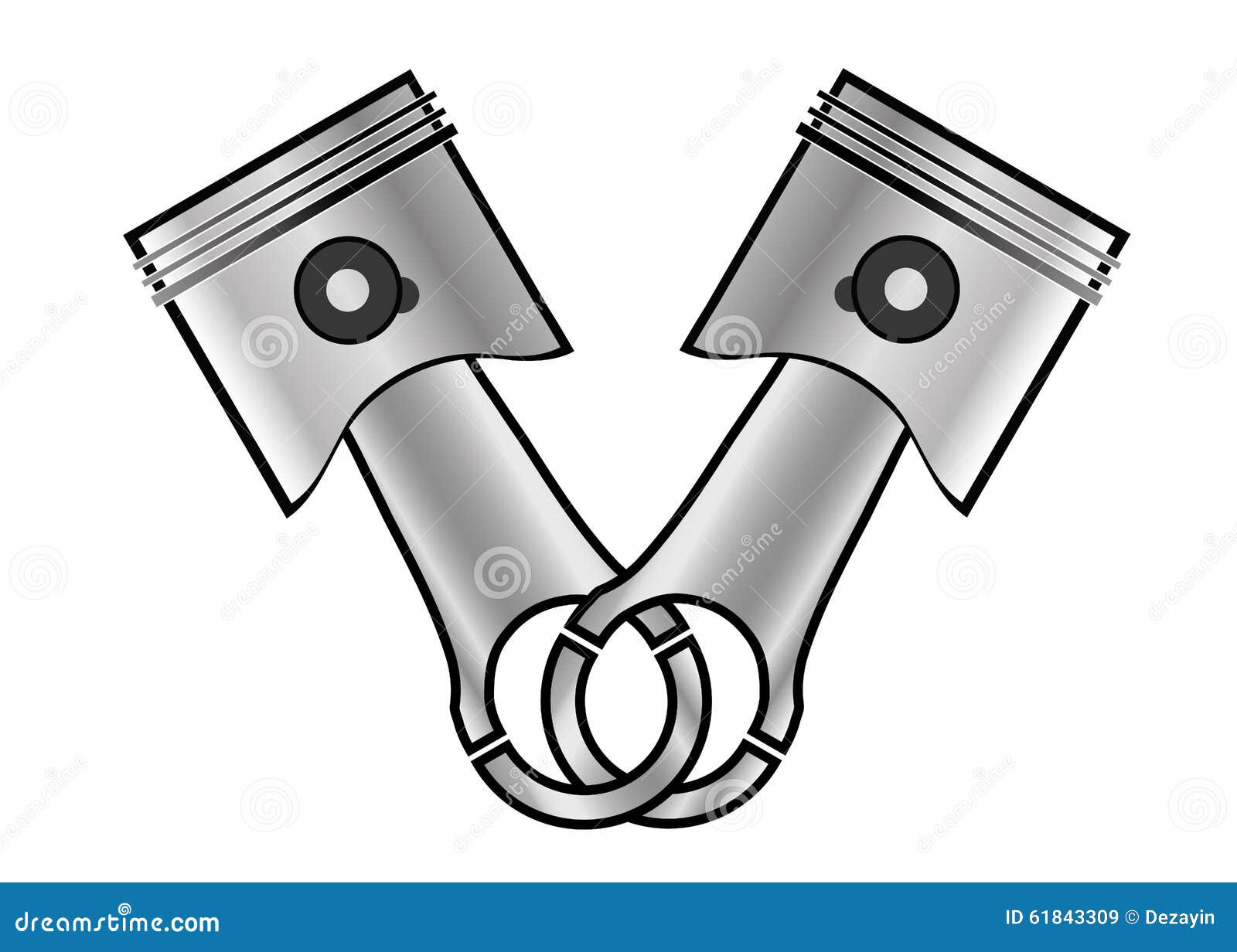 Painted Logos of the Two Engine Pistons with Rings Stock Vector ...