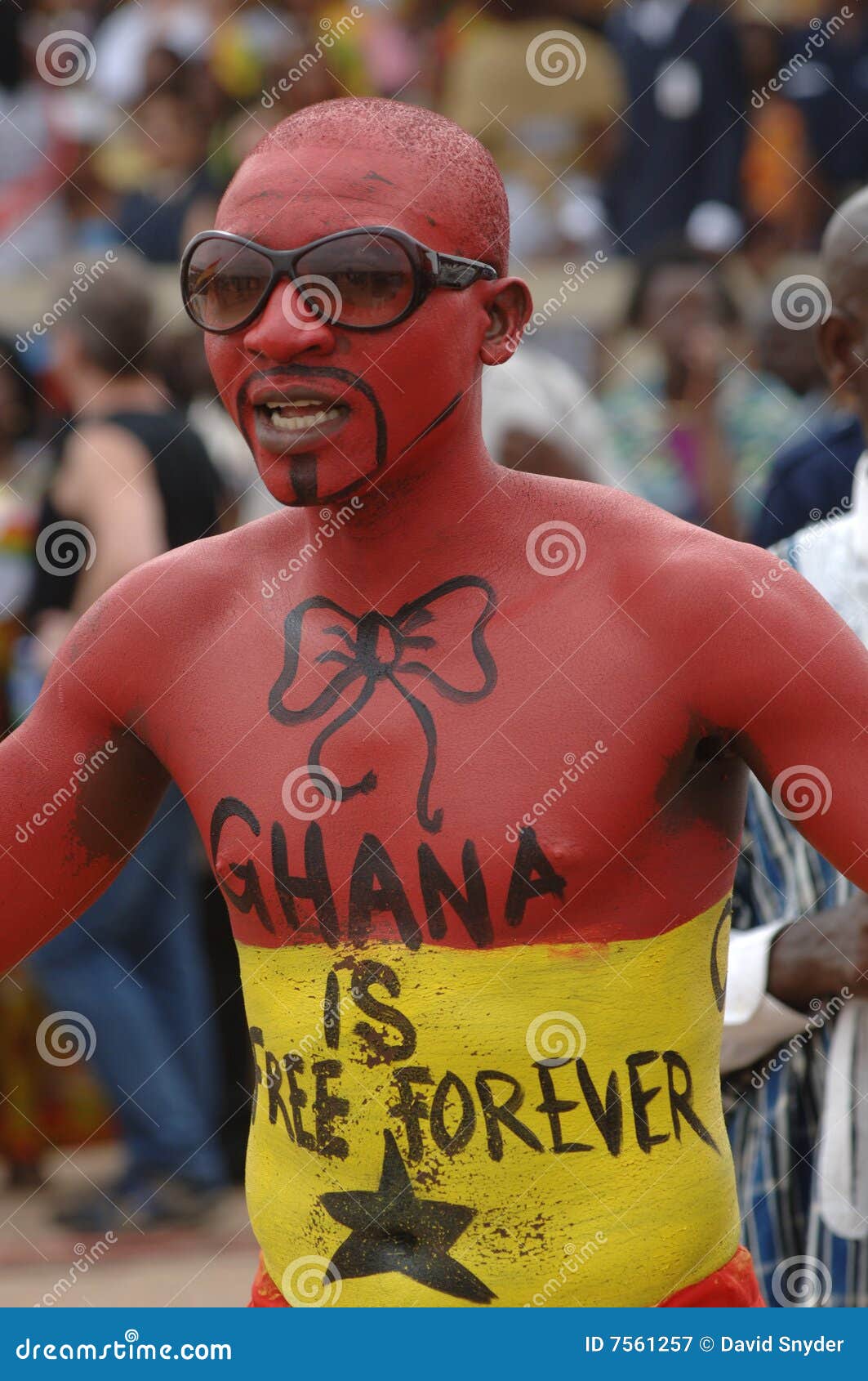 Painted Man Celebrates editorial photography. Image of state - 7561257