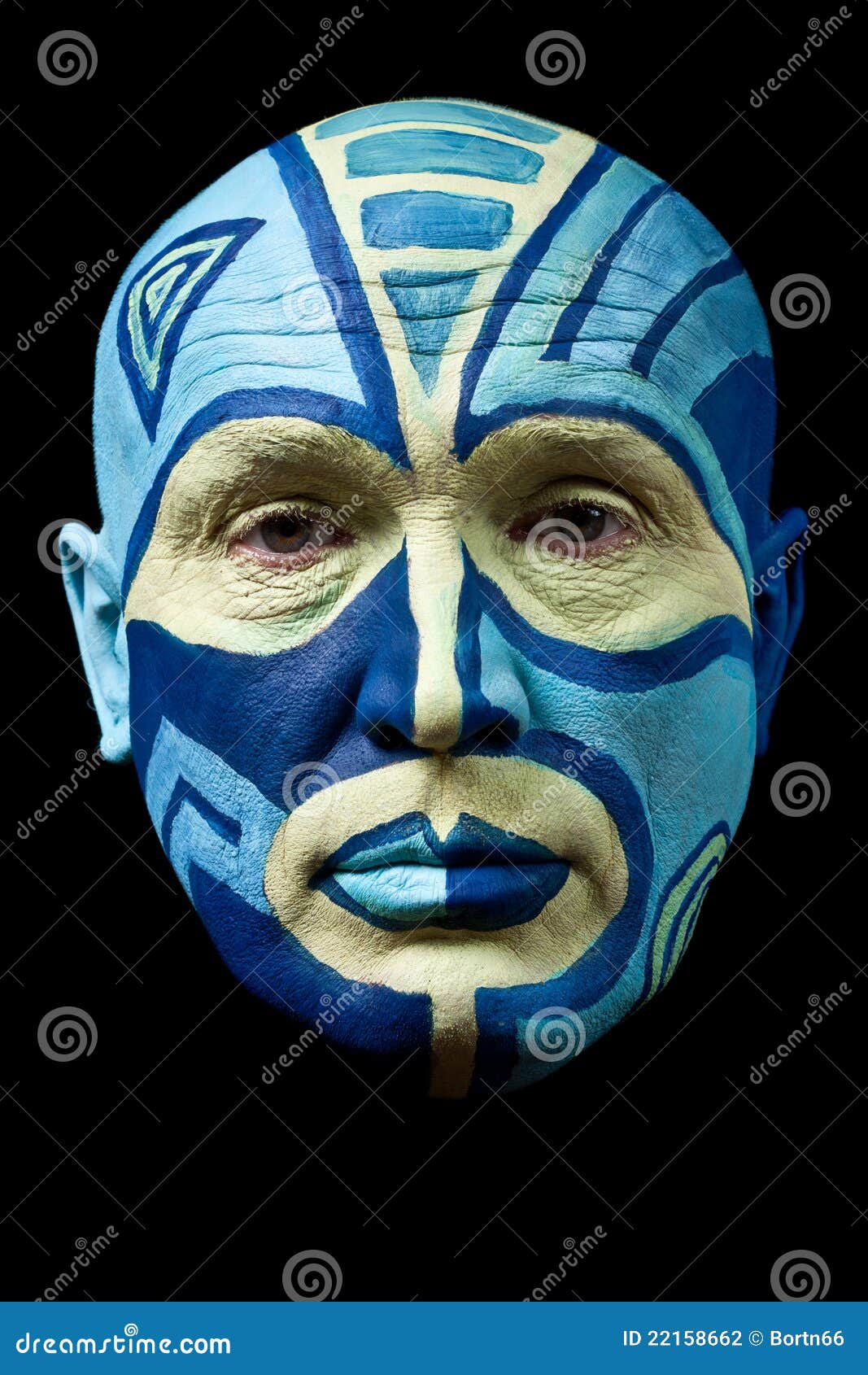 The painted man s face stock photo. Image of color, face - 22158662