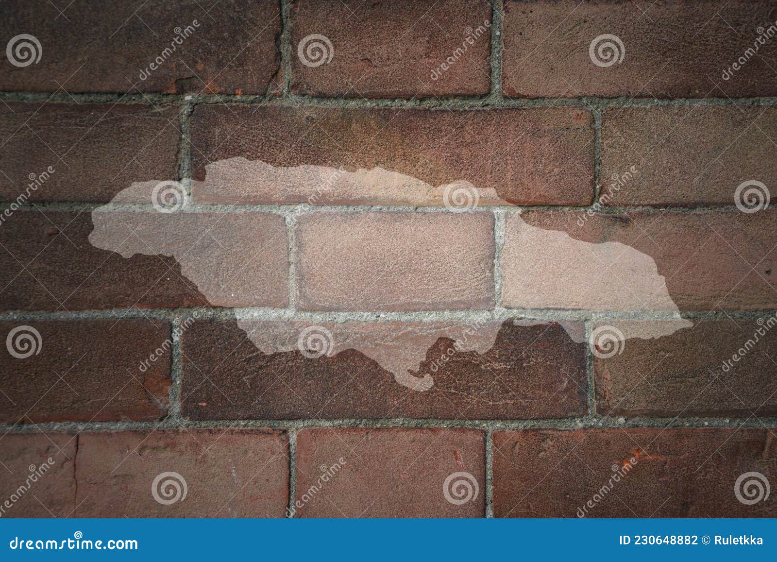 Map of Jamaica on a Old Brick Wall Stock Photo - Image of sign, flag ...
