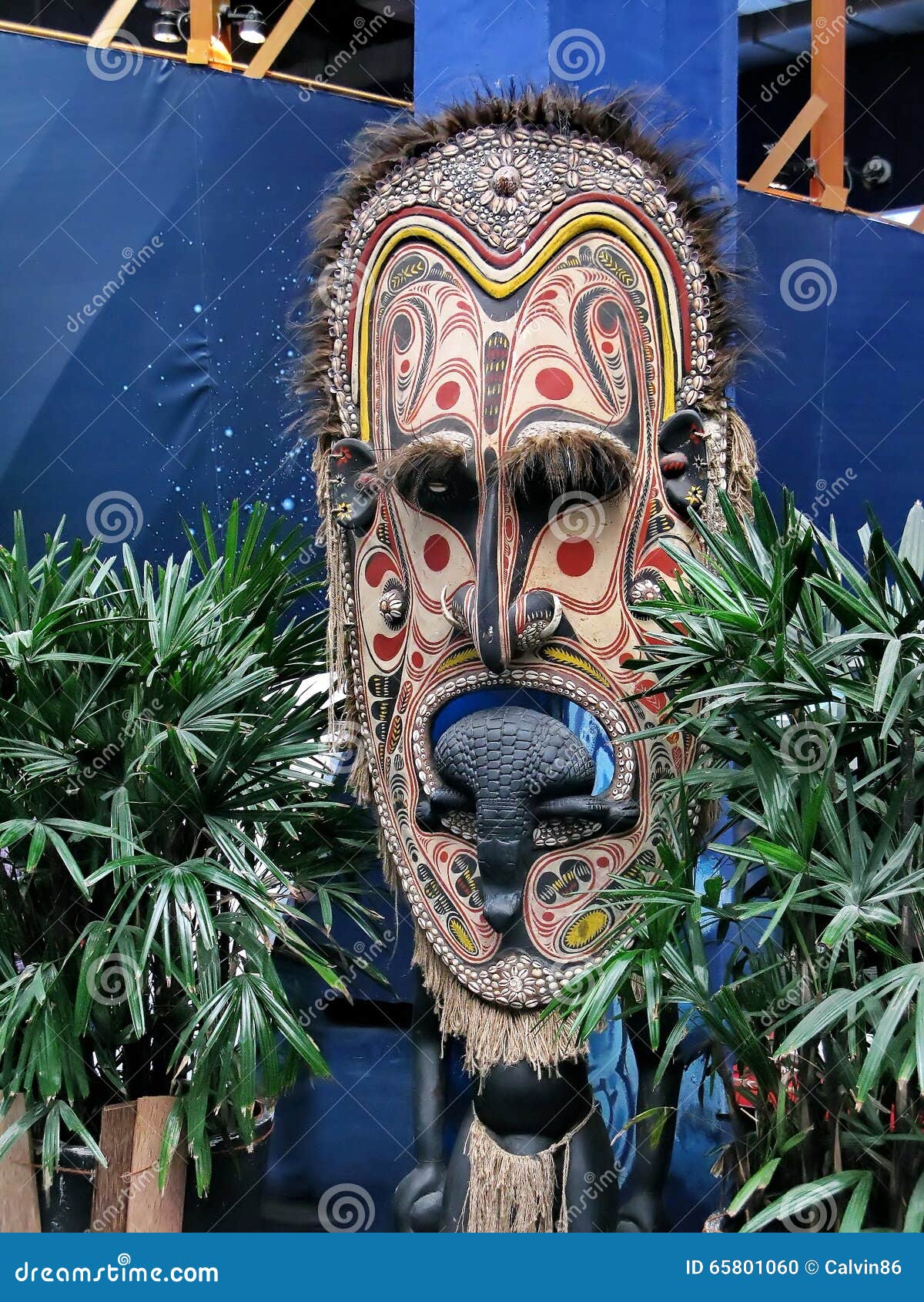 The Painted Mask of the Indigenous People Stock Photo - Image of people ...