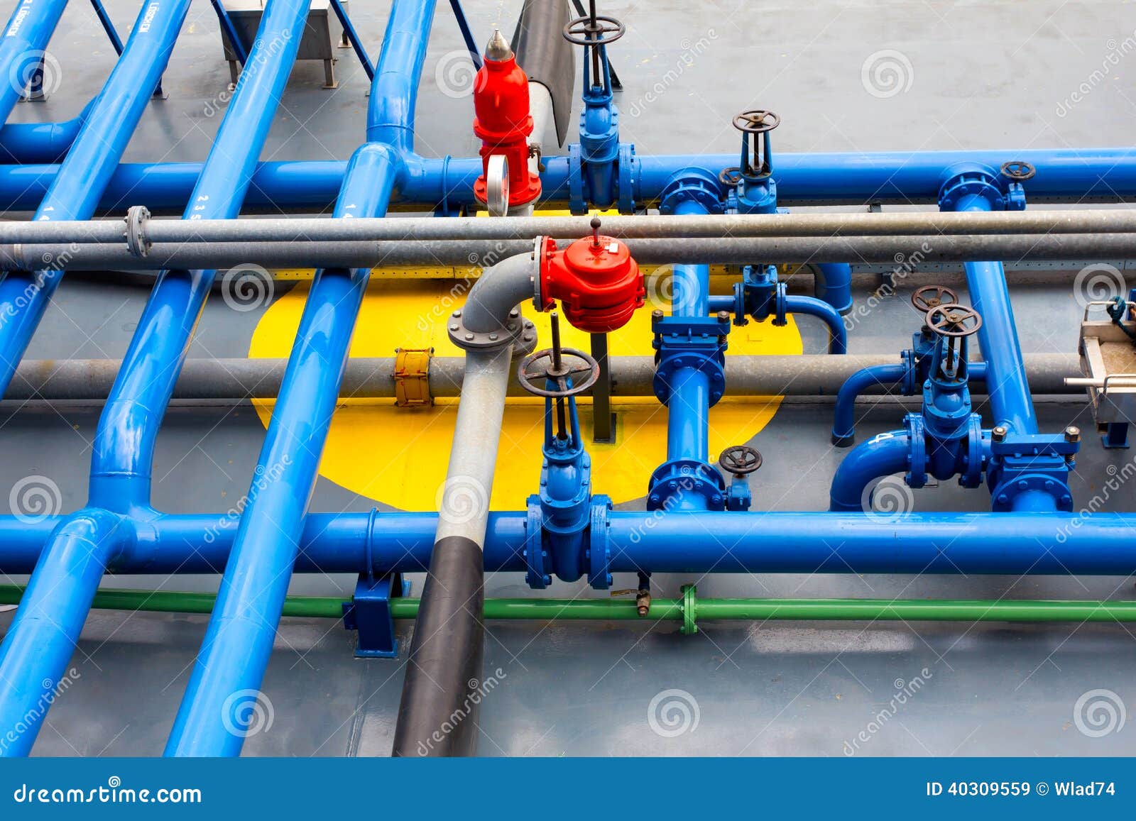 The Painted Metal Und Colored Pipes Stock Image - Image of circulator ...
